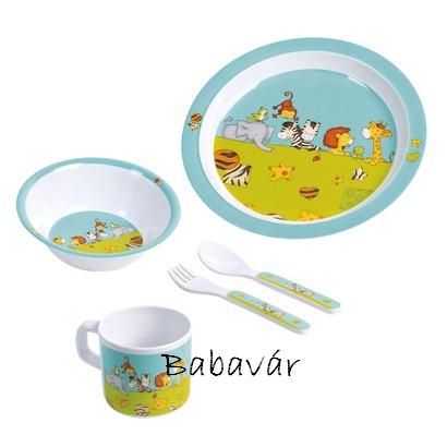 Szafaris gyerek műanyag komplett étkészlet - BabaVár Baba és kismama ...